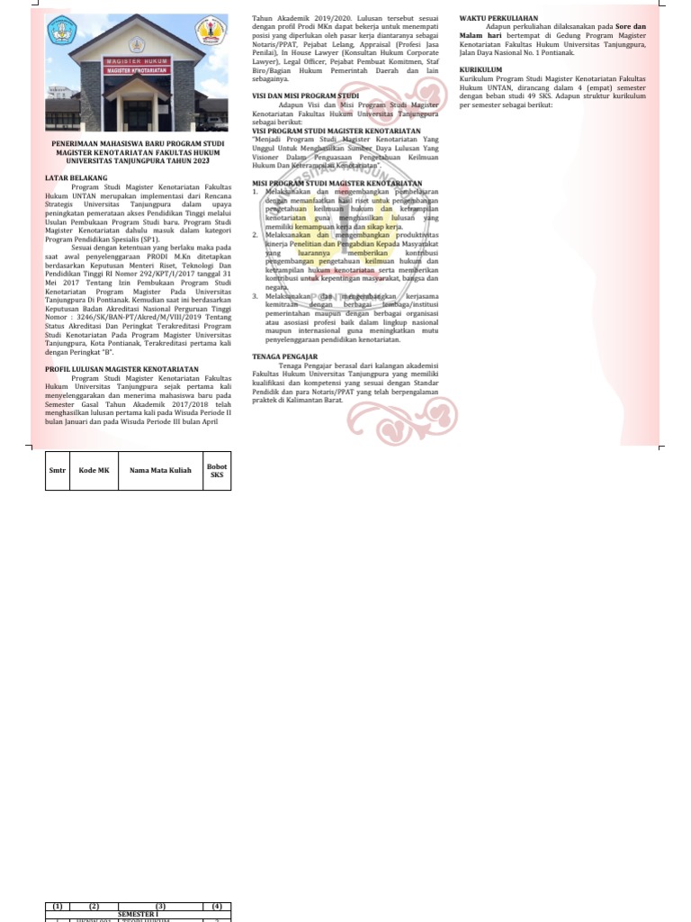 BROSUR PMB MKN FH UNTAN 2023 | PDF