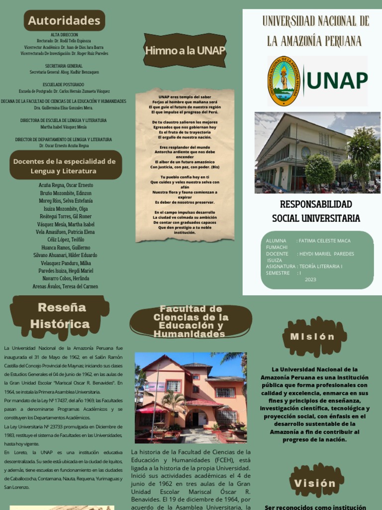 Triptico Rsu - Maca Fatima | Descargar gratis PDF | Academia | Educación más alta