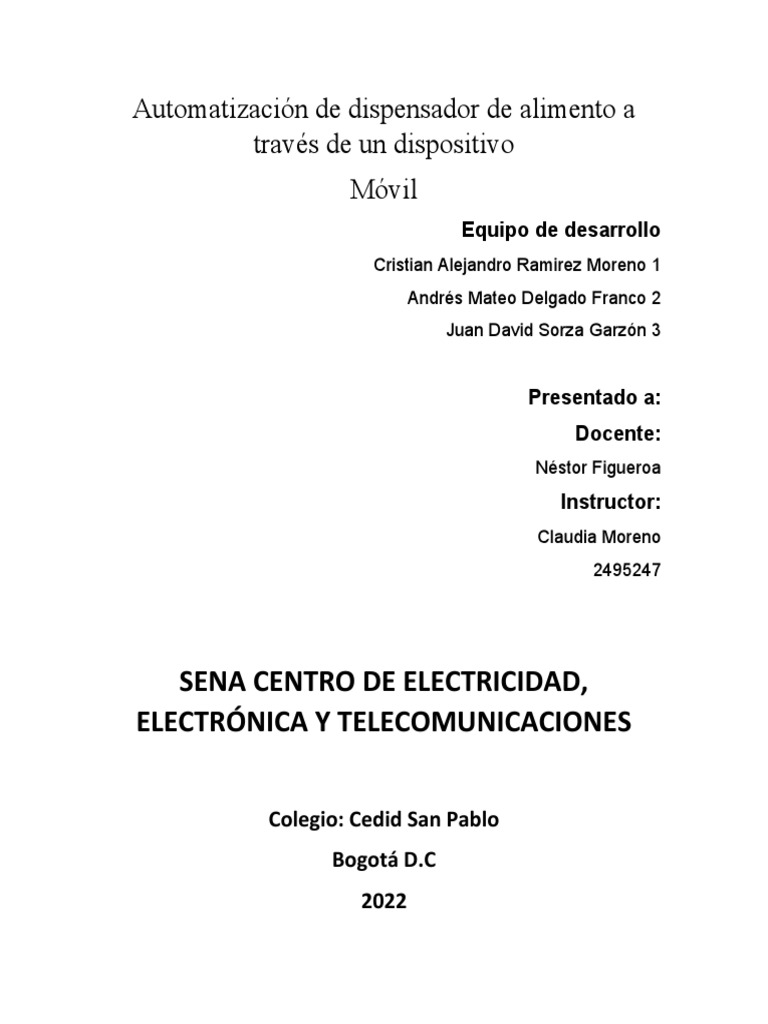 Borrador Anteproyecto Sena 2022 1 | PDF | Ciencias de la Computación | Electrónica