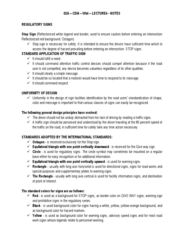 02A CDI4 Wk4 LC4 NOTES | PDF | Traffic | Intersection (Road)