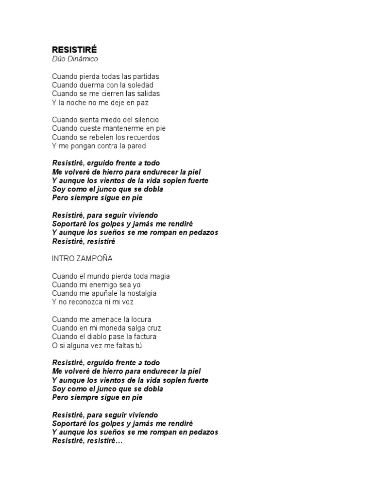 RESISTIRÉ Letra y Tablatura | PDF
