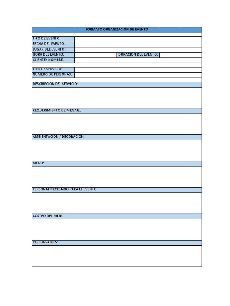 Ficha de Evento | PDF