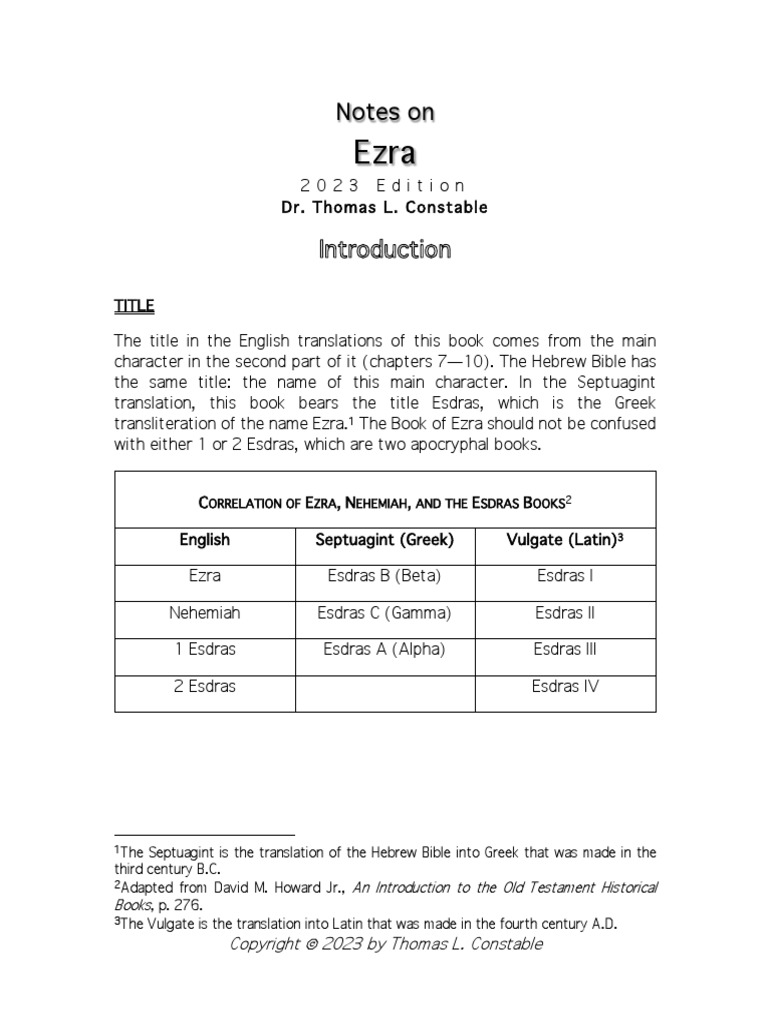 Ezra | PDF | Babylonian Captivity | Cyrus The Great