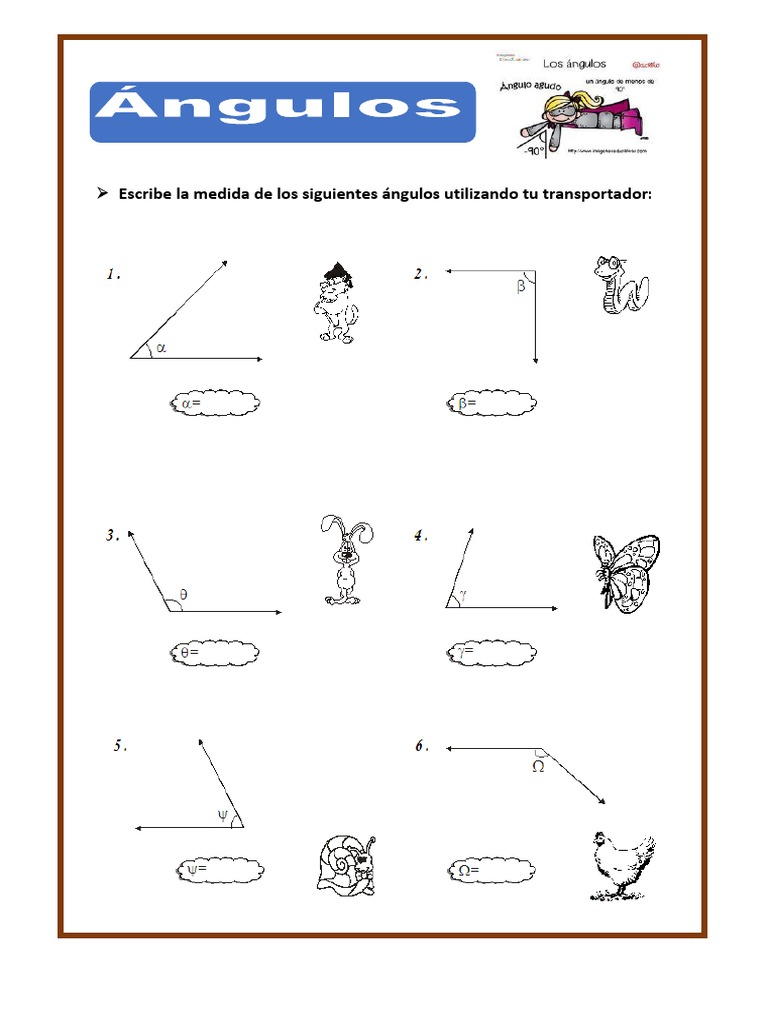 Ejercicios de Angulos | PDF
