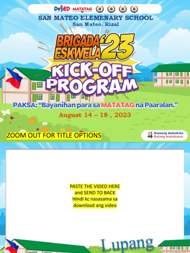 BRIGADA ESKWELA PPT During PROGRAM TEMPLATE | PDF