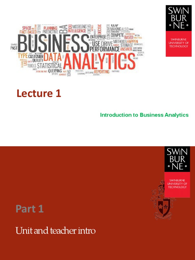 Lecture1 INF30036 | PDF | Analytics | Predictive Analytics