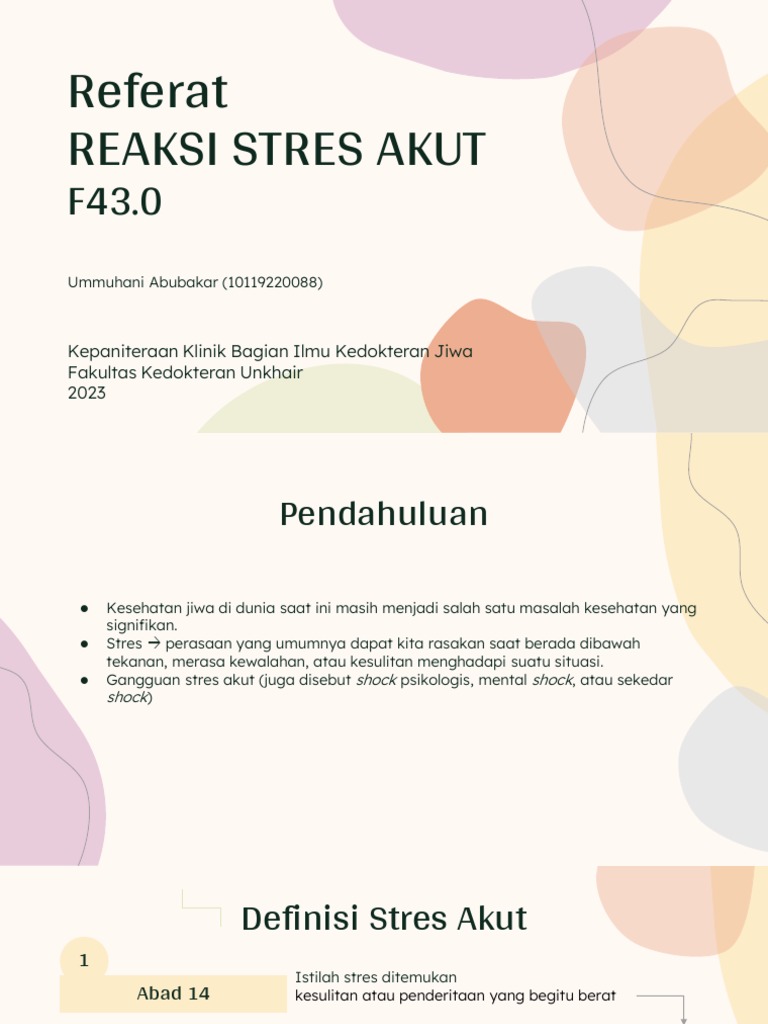 Referat Reaksi Stress Akut - Ummuhani Abubakar | PDF