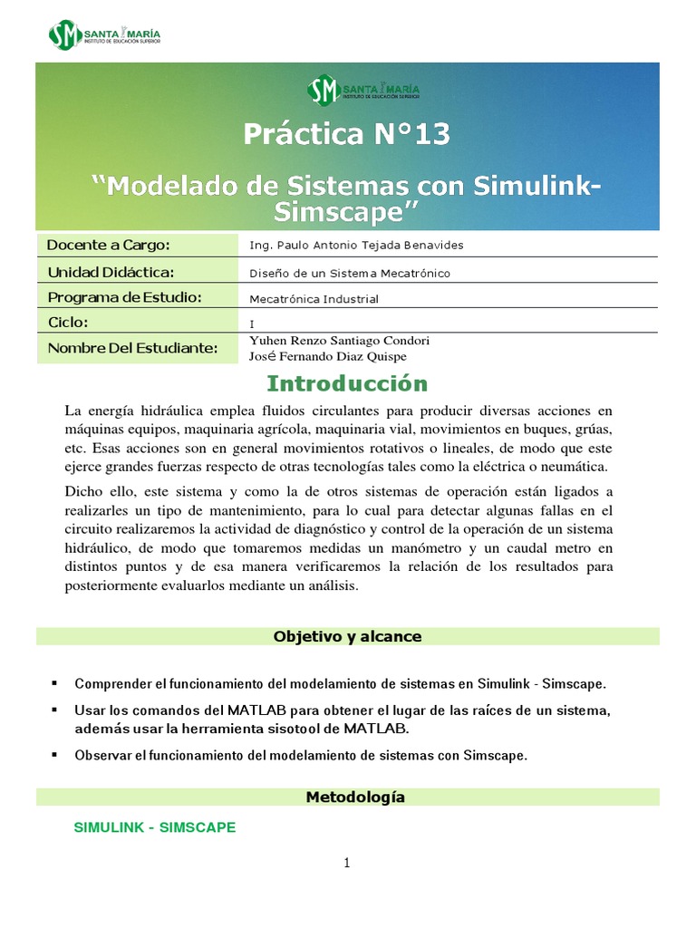 GP13 - Modelado de Sistemas Con Simulink-Simscape | PDF | Electricidad ...