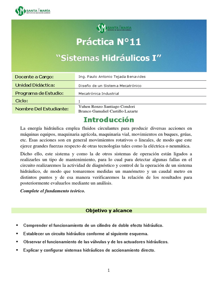 GP11 - Sistemas Hidráulicos I End B y R | PDF | Bomba | Solenoide