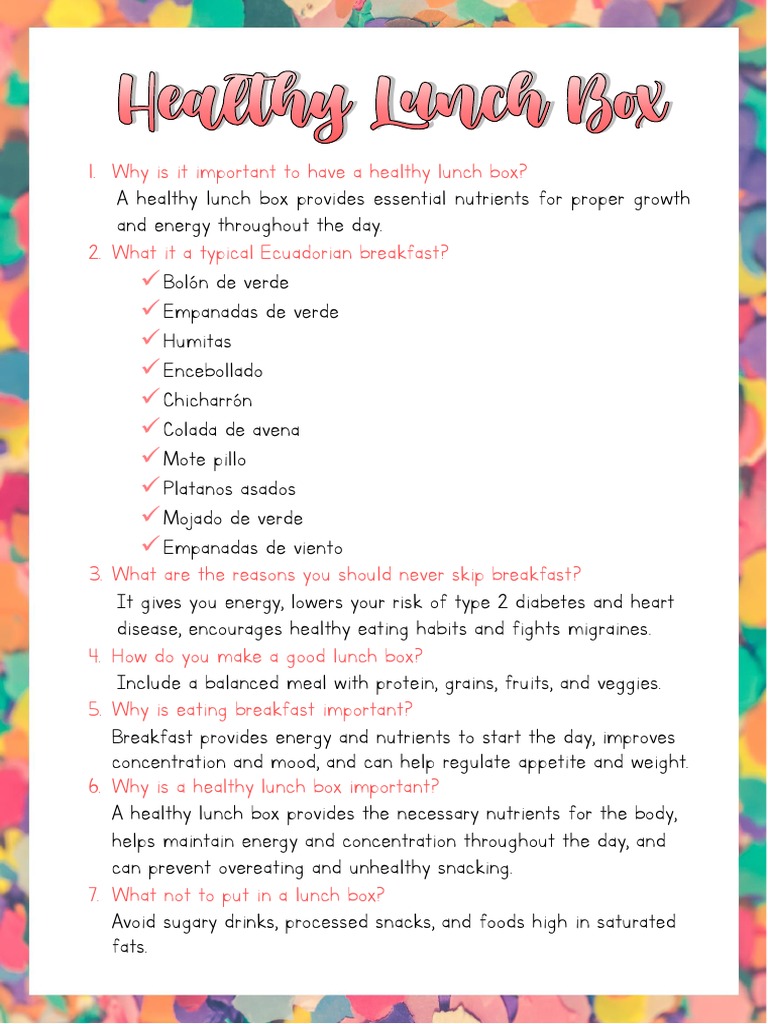 Healthy Lunch Box | PDF