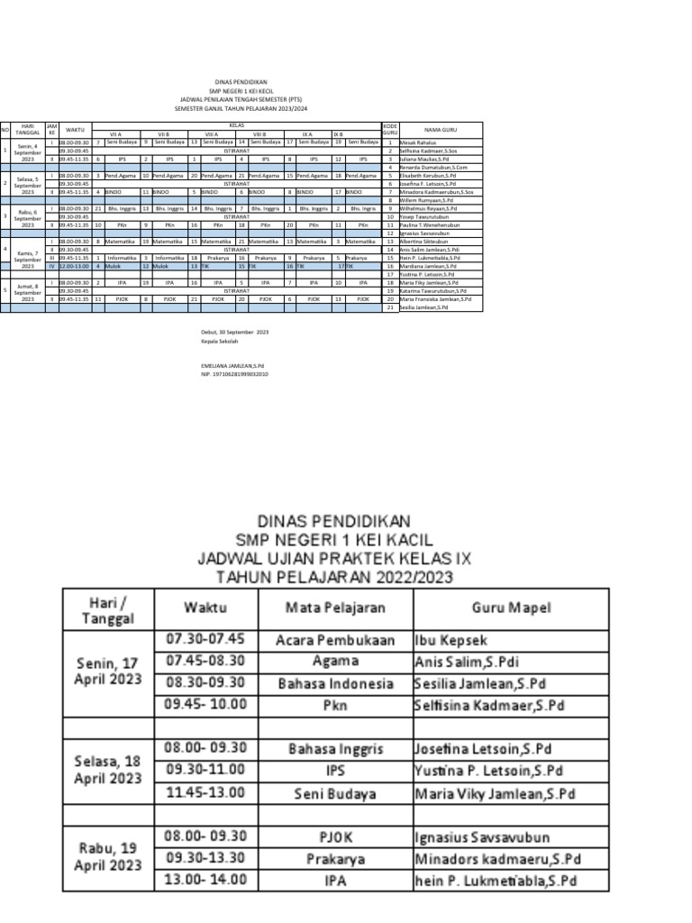 Jadwal PTS 2023 | PDF