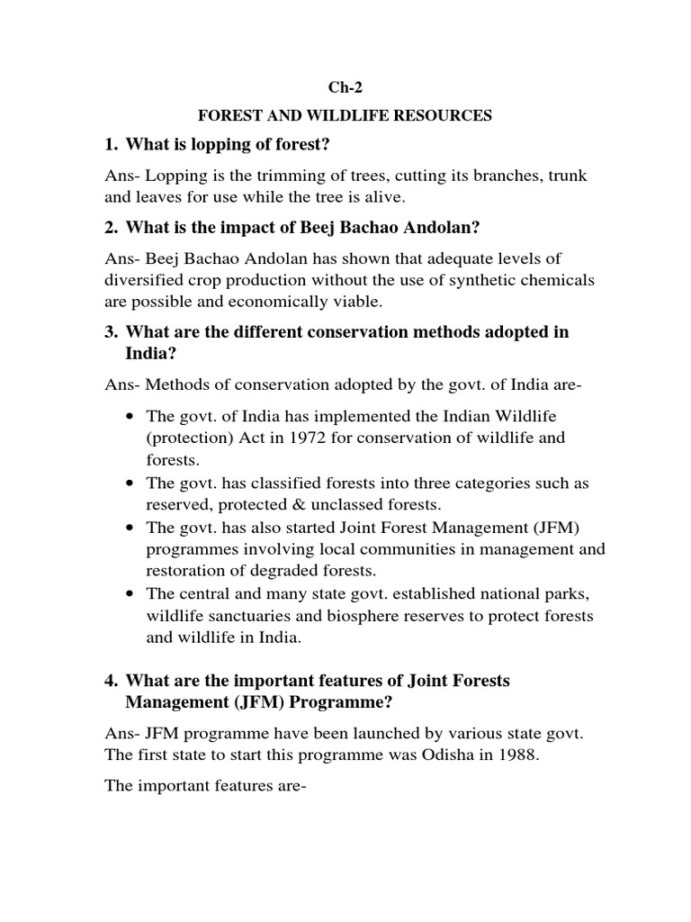 Forest & Wildlife Resources-1 | PDF