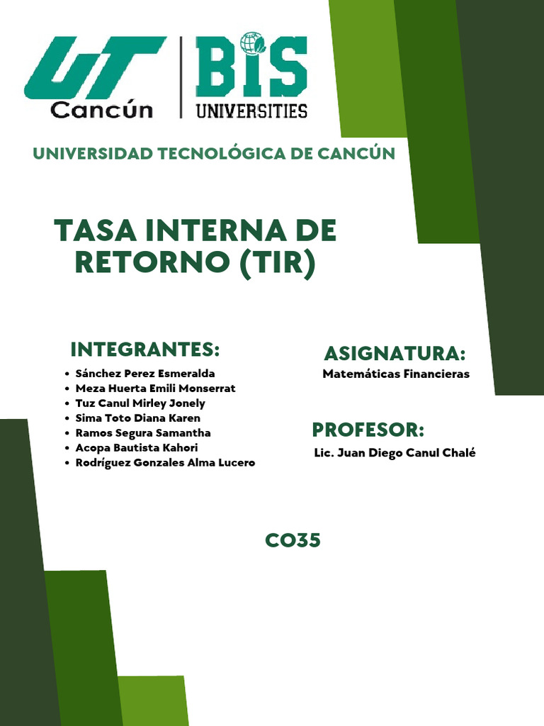 TIR: Guía para Estudiantes de Finanzas | PDF | Tasa interna de retorno ...