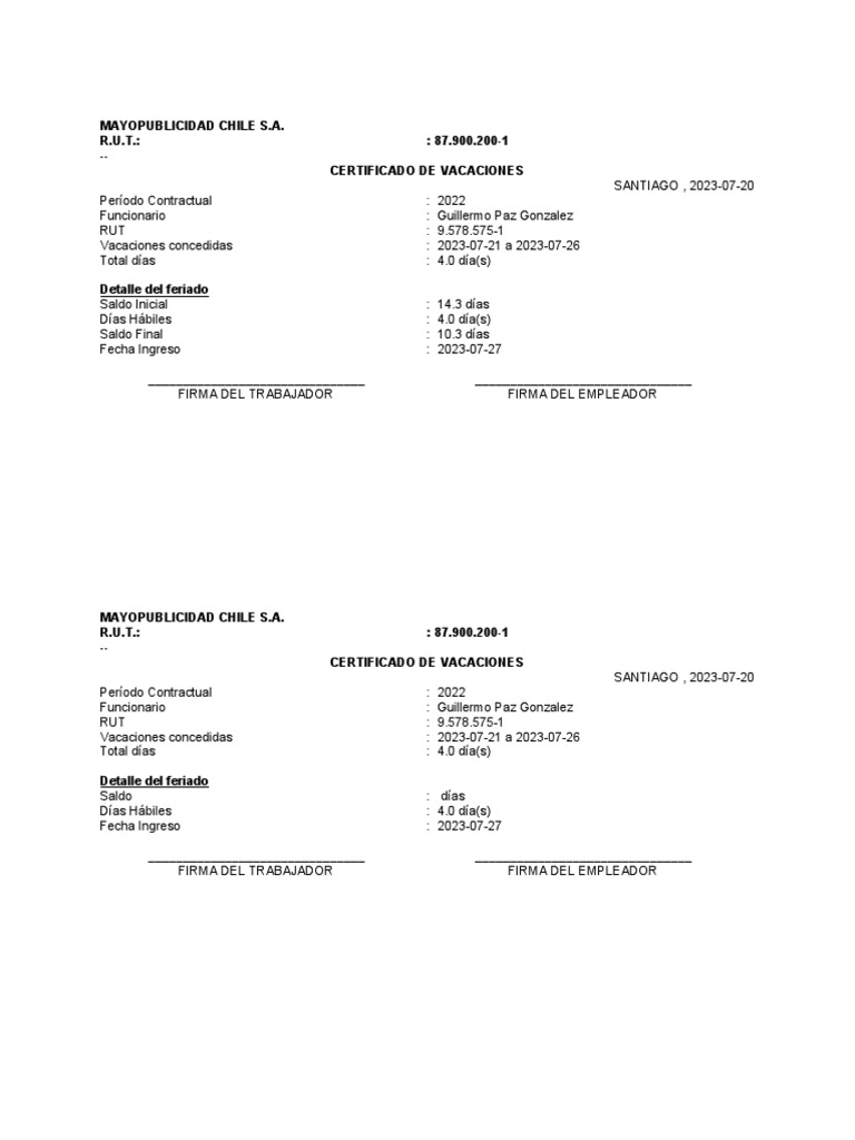 2023 07-20 18-00 Certificado de Vacaciones Guillermo Paz Gonzalez 2023 ... 2023 07-20 18-00 Certificado de Vacaciones Guillermo Paz Gonzalez 2023 ...