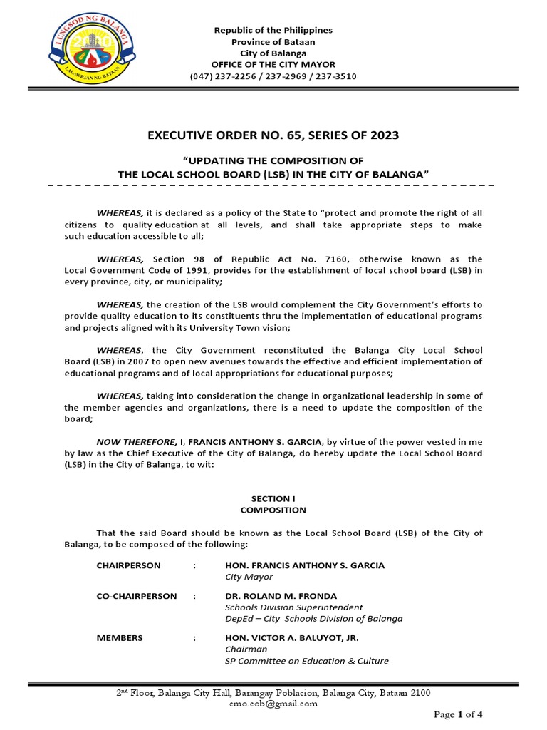 Eo No. 65, S. 2023 (LSB) | PDF | Justice | Crime & Violence