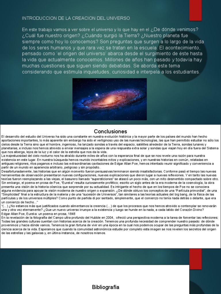 Introduccion de La Creacion Del Universo | PDF | Universo | Edgar Allan Poe