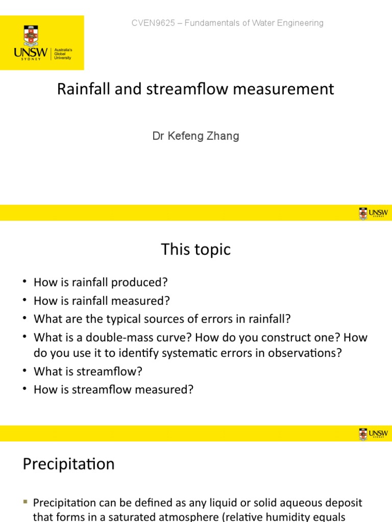 1b - Rainfall and Streamflow Measurement | PDF | Precipitation | Atmosphere Of Earth