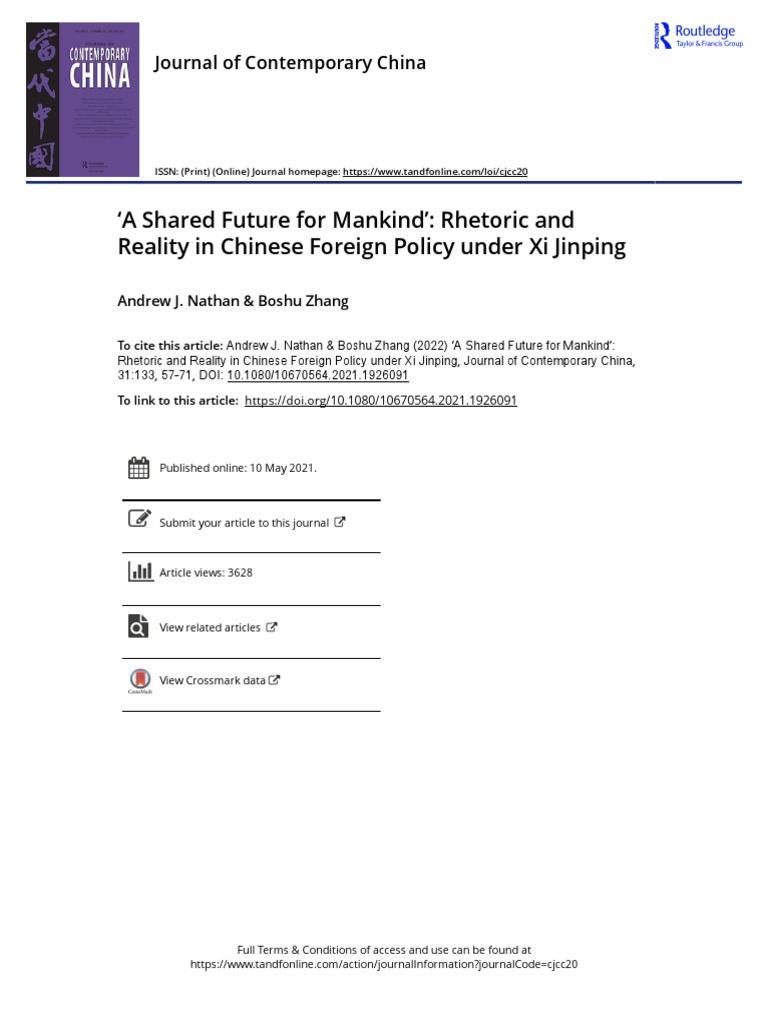 Nathan & Zhang-2022-Chinese Foreign Policy Under Xi Jinping | PDF ...