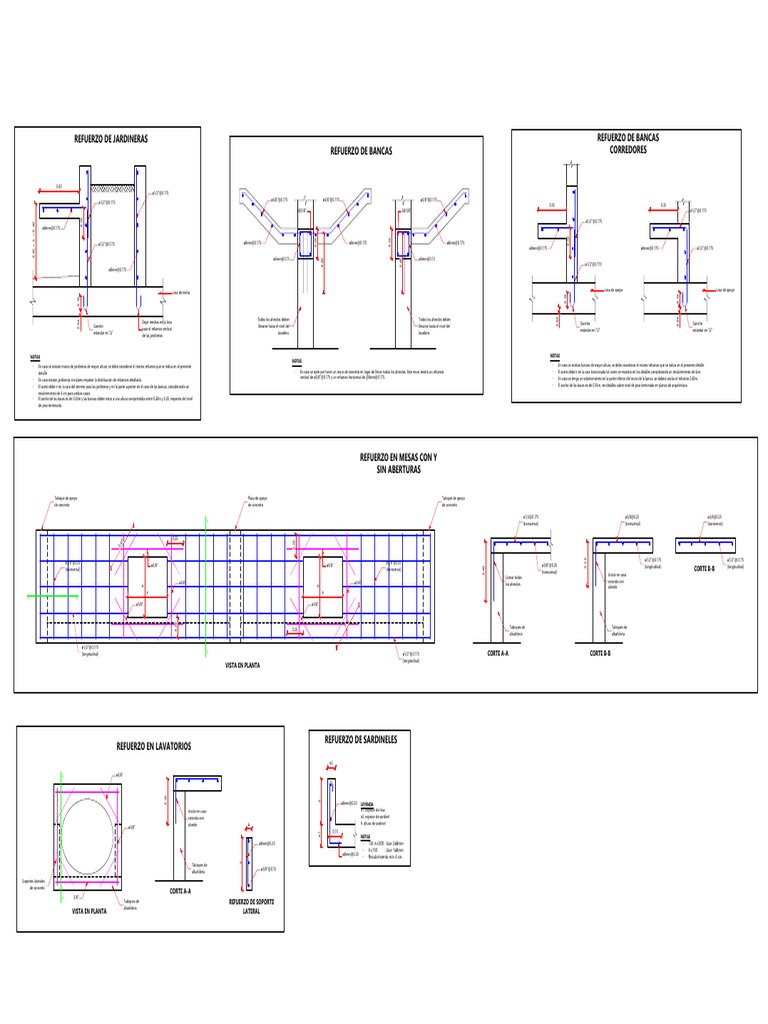 Anexo 01 - Detalle de Refuerzos - Arquitectura | PDF