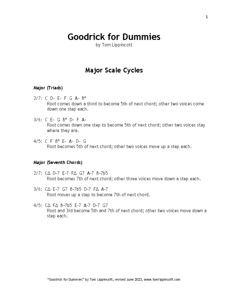Goodrick For Dummies by Tom Lippincott | PDF | Minor Scale | Chord (Music)