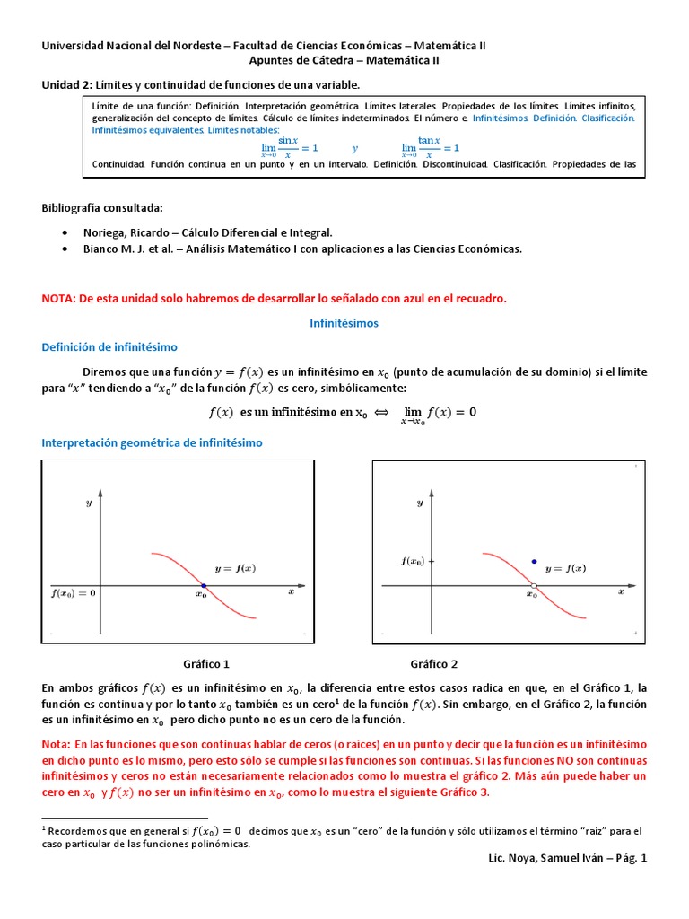 1 - Infinitésimos | PDF | Función continua | Función (Matemáticas)