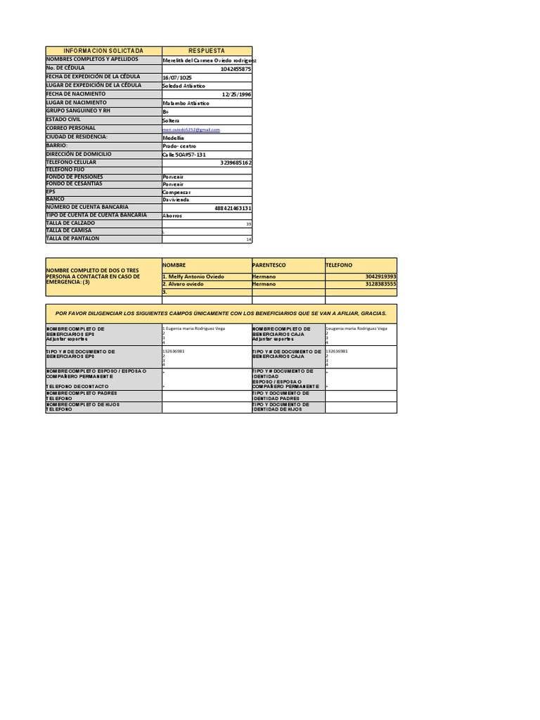 Formato de Ingreso de Personal | PDF