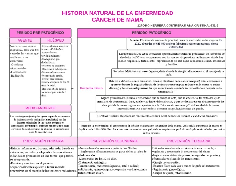 Historia Natural de La Enfermedad - Cancer de Mama | PDF | Cáncer de ...