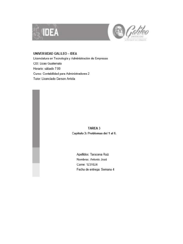 Tarea 3 - Contabilidad para Administradores 2 | PDF