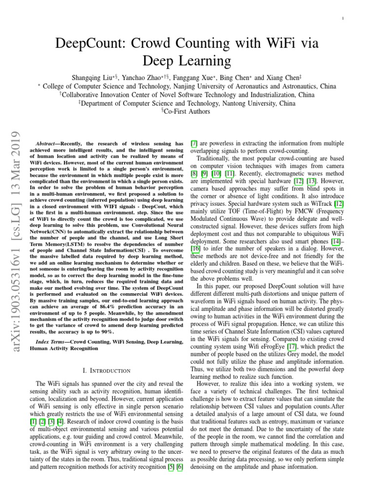 DeepCount - Crowd Counting with WiFi via Deep Learning - 2019 | PDF ...