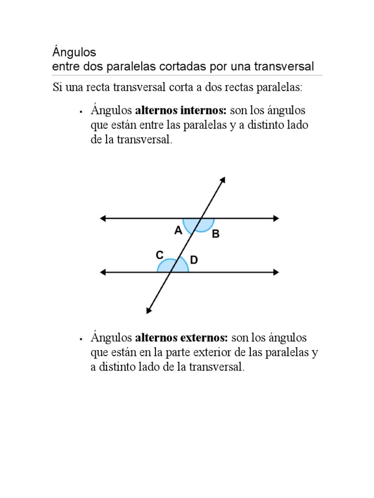 Tipos de ángulos entre paralelas | PDF