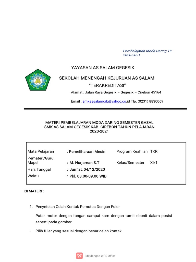 Pembelajaran Moda Daring TP 2020 7 (P.M) | PDF