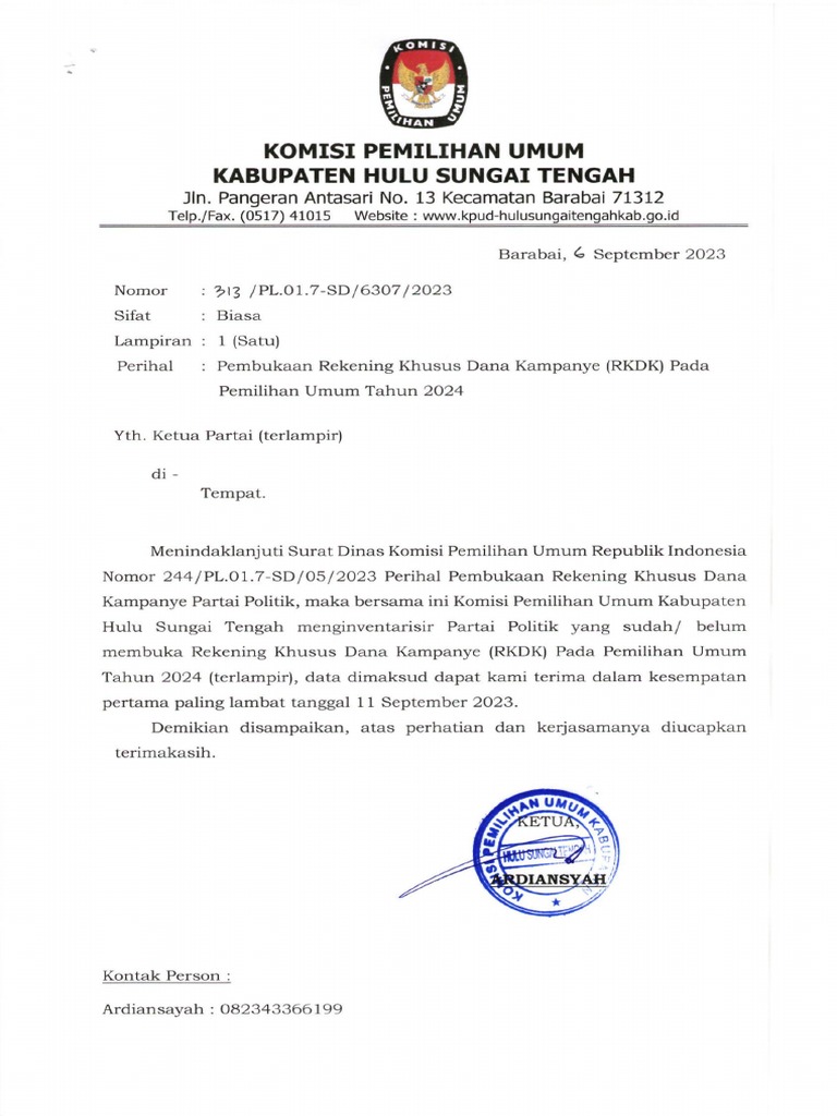 Pembukaan RKDK Pemilu 2024 | PDF