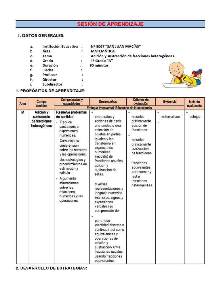 Adicon de Fracciones | PDF | Sustracción | Evaluación