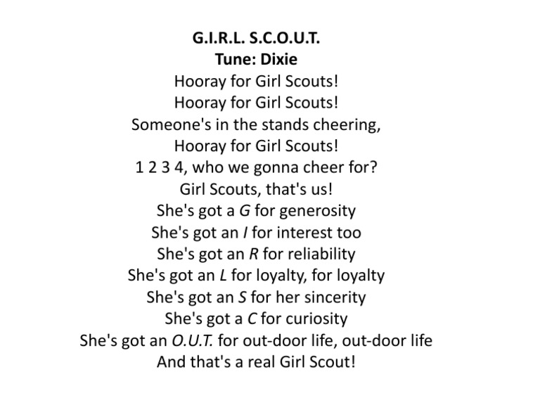 Girl Scout Cheer: G.I.R.L. S.C.O.U.T. | PDF
