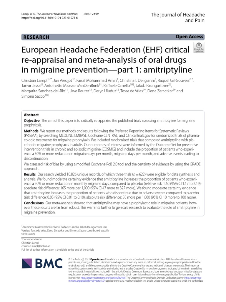 european-headache-federation-ehf-critical-re-appraisal-and-meta