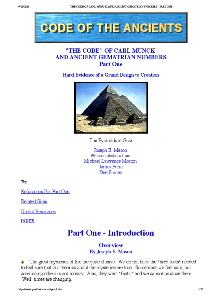 The Code of Carl Munck, and Ancient Gematrian Numbers - Part One | PDF | Longitude | Latitude
