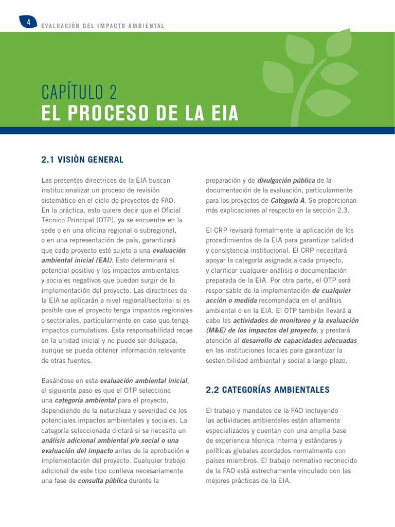 FAO - Evaluación Del Impacto Ambiental | PDF | Evaluación de impacto ambiental | Entorno natural