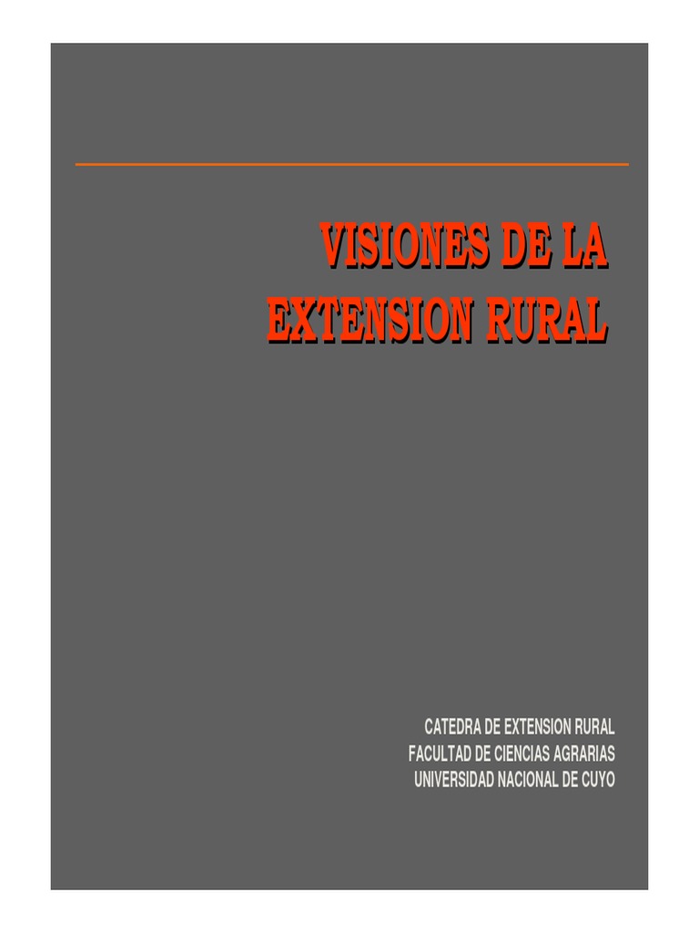Visiones y Principios de Extension | PDF | Conocimiento | Agricultura