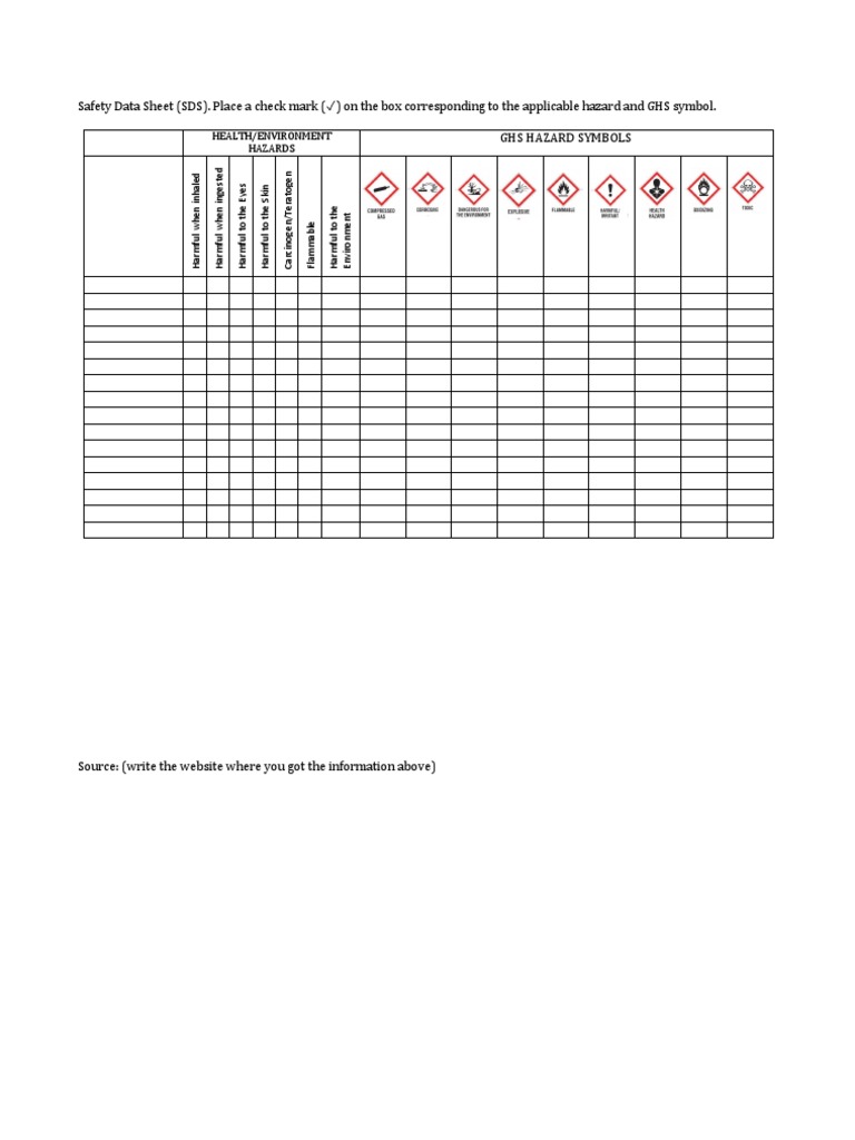 GHS Hazard Symbols and Safety Guidelines | PDF