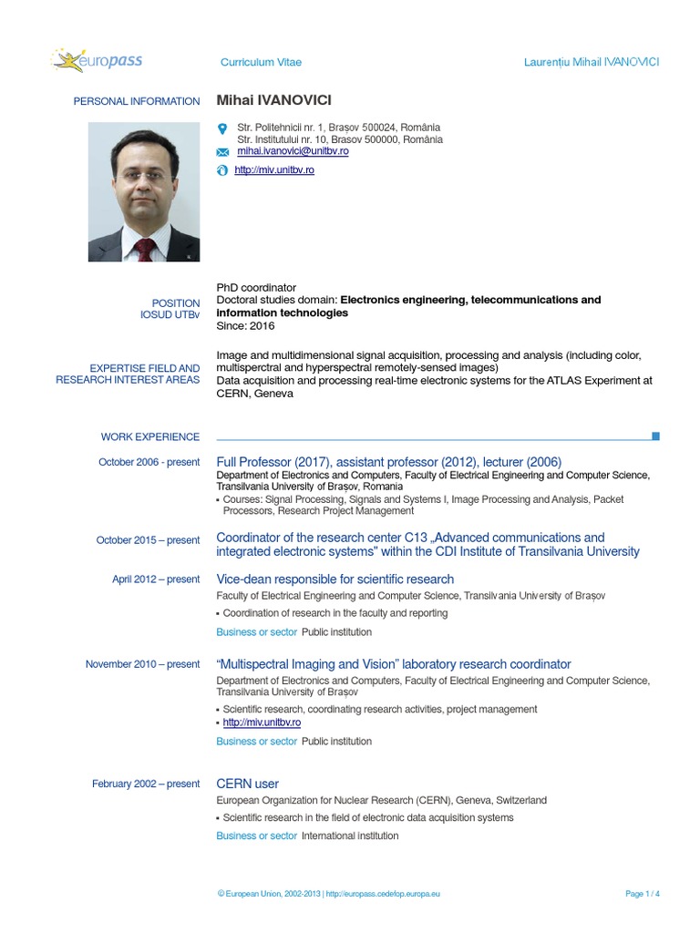 CV en Ivanovici Mihai | PDF | Engineering | Electrical Engineering