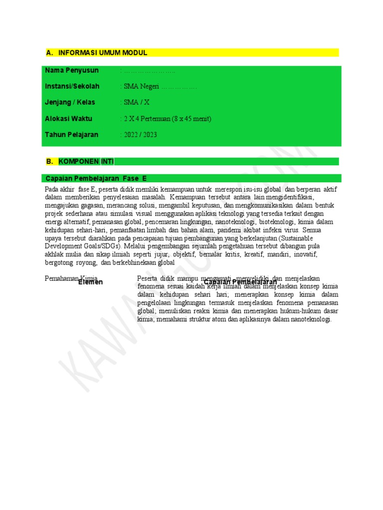 CTH Kimia X Ikm-Edited | PDF