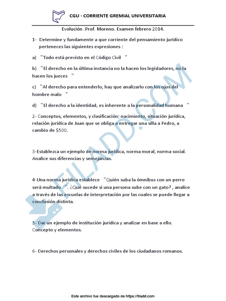 Moreno-Examen Febrero 2014 | PDF