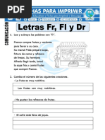 Actividades con sílabas fra, fre, fri, fro, fru | PDF | Fonética ...