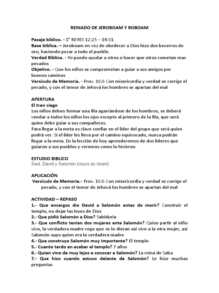 ROBOHAM | PDF | Libros de reyes | Solomons