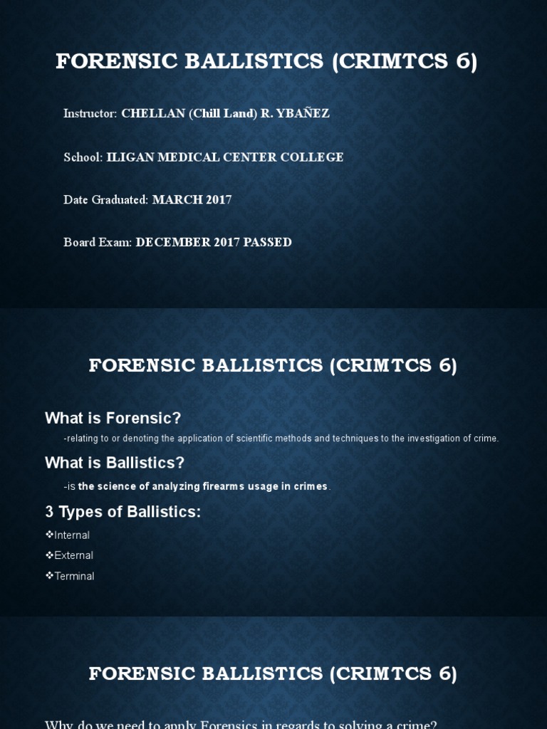 Forensic Ballistics (Crimtcs 6) | PDF