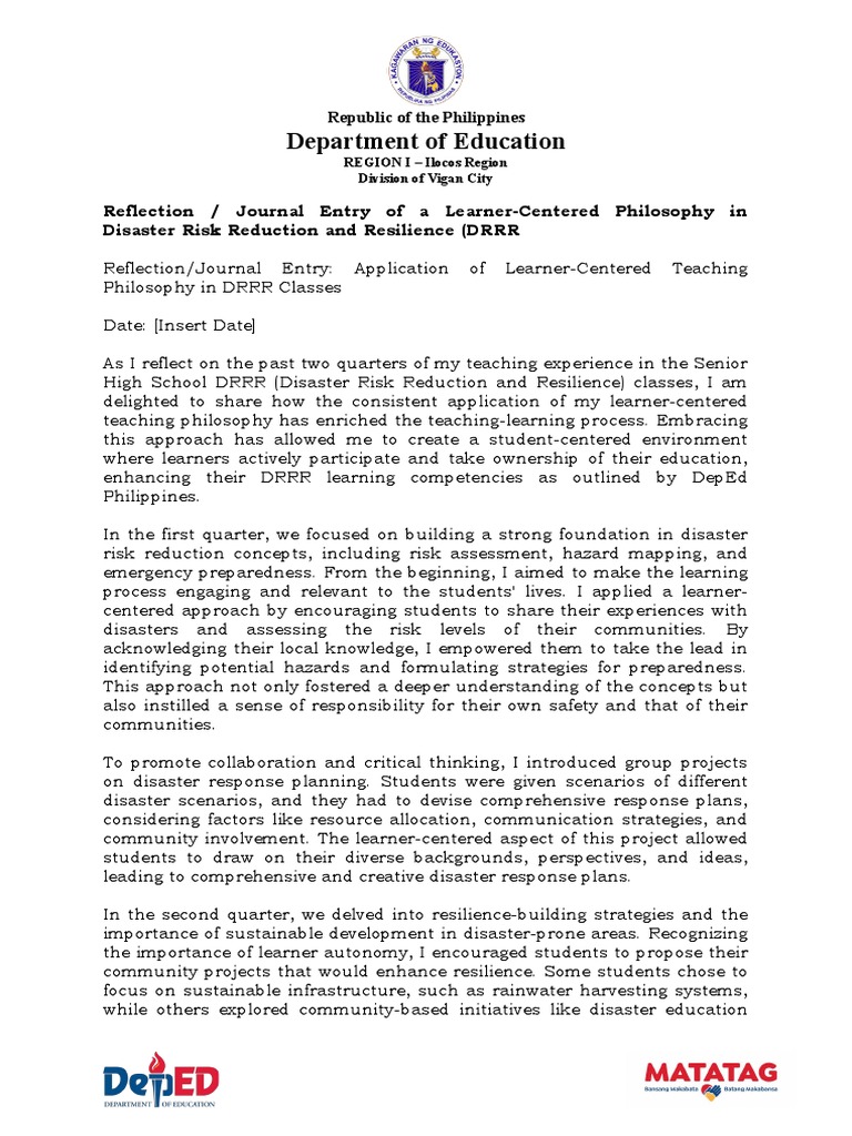 Learner-Centered DRRR Teaching | PDF | Disaster Risk Reduction | Learning