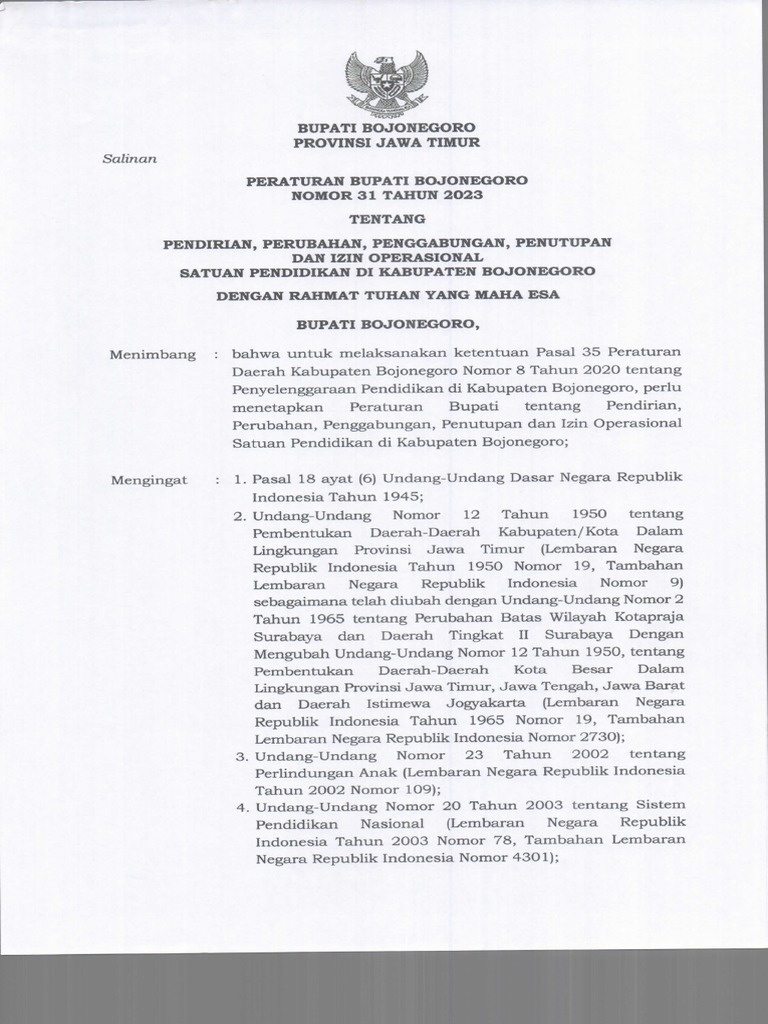 Perbup No 31 Tahun 2023 (Ijop) | PDF