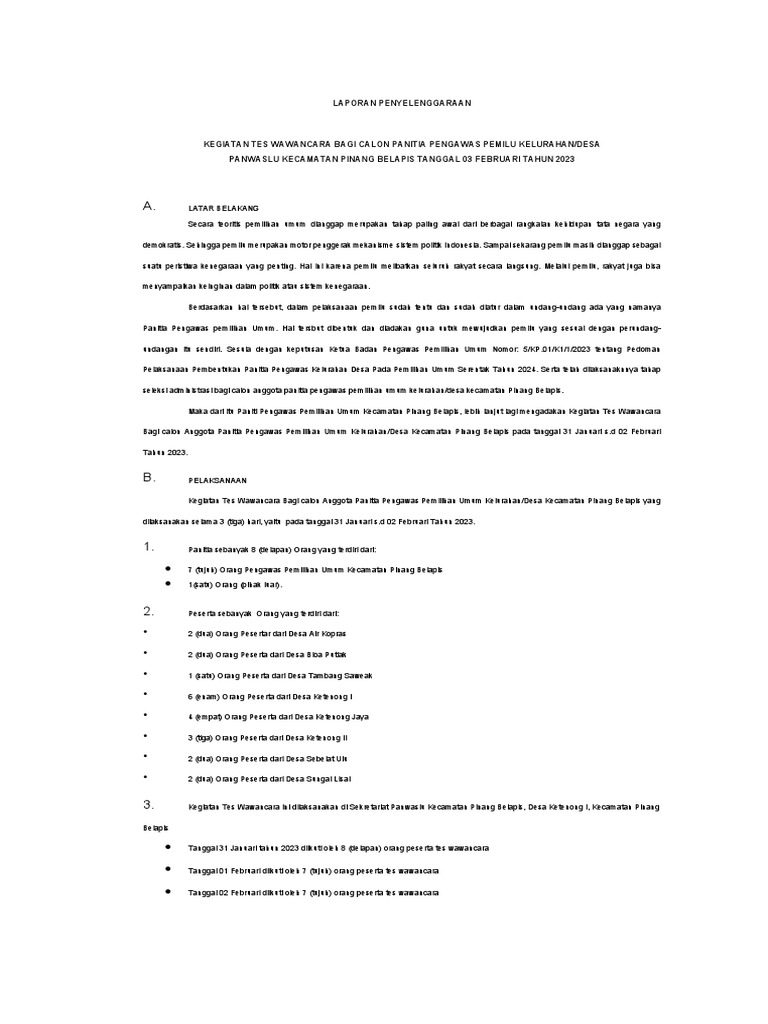 Format Laporan Kegiatan Pdf