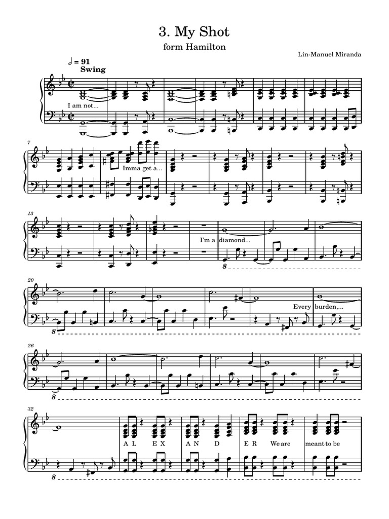 My Shot | PDF | Hamilton (Musical)
