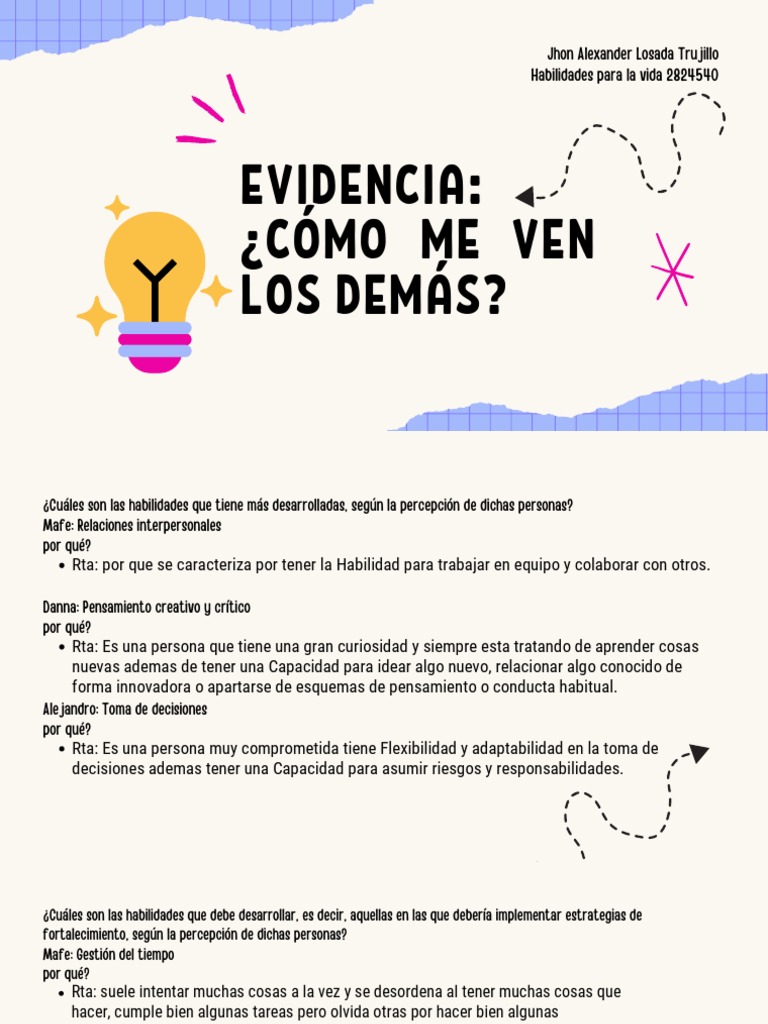Actv 3 Como Me Ven Los Demas | PDF | Pensamiento | Ciencias del comportamiento